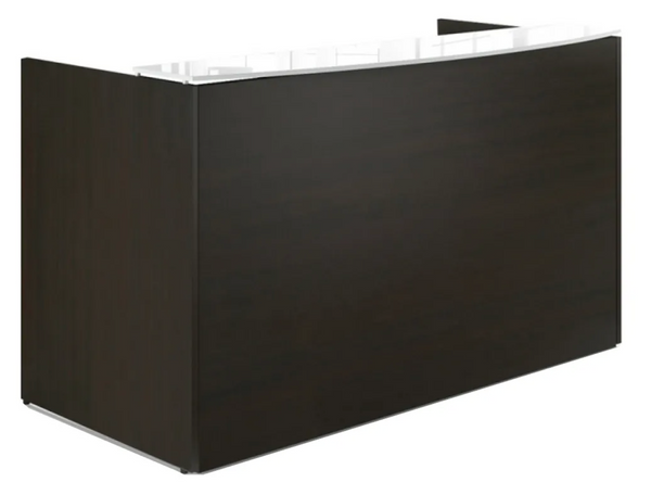Reception Desk with White Glass Transaction Counter ...